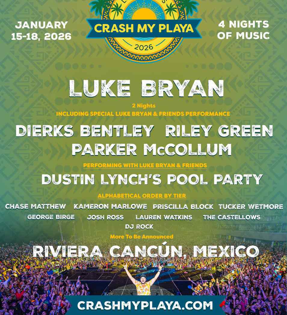 Luke Bryan’s Crash My Playa Reveals 2026 Lineup Featuring Dierks ...